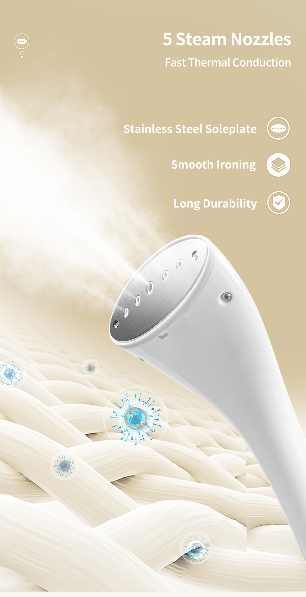 Simplus 2 in 1 Garment Steamer丨2000W丨Ironing Board丨Rotatable Handheld ...