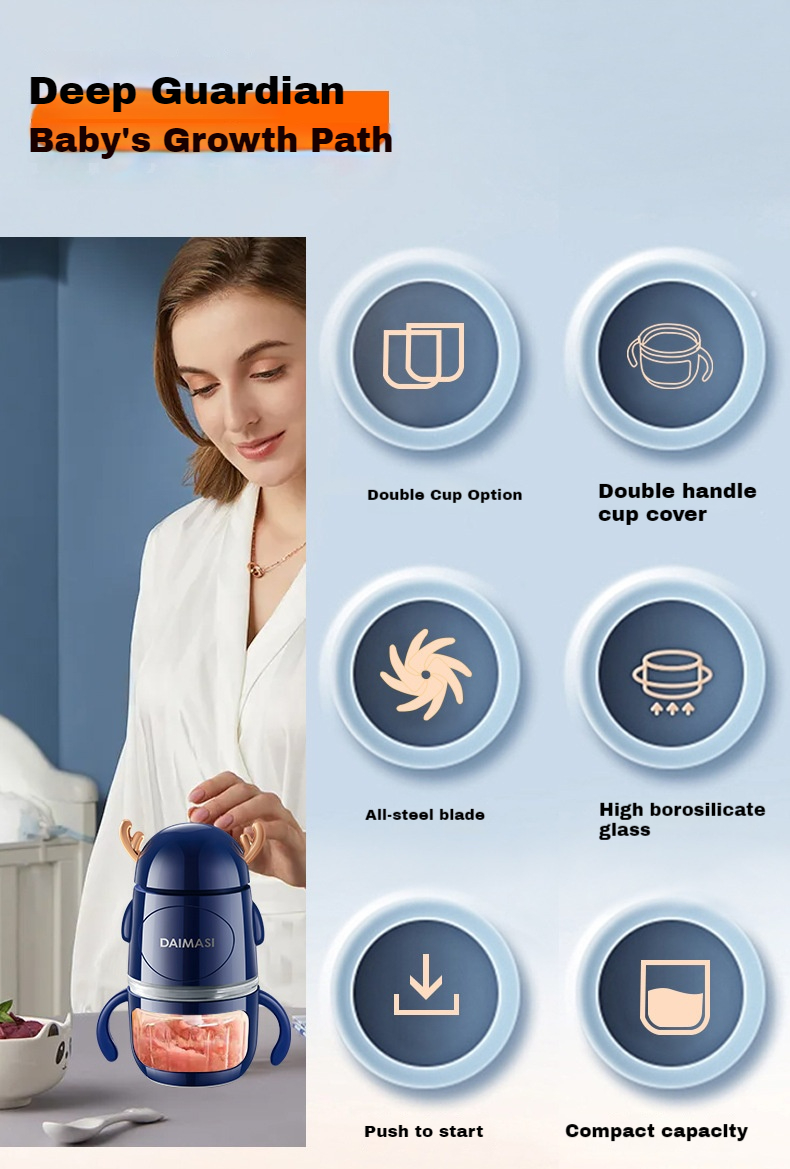 Baby Food Blender Mini Meat Grinder Chopper Blender Mini Fruit and ...