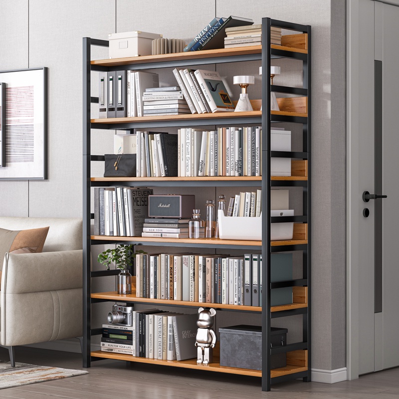 5/4 Tier Book shelf Rack Modern Wood Home Office Metal shelf Display ...