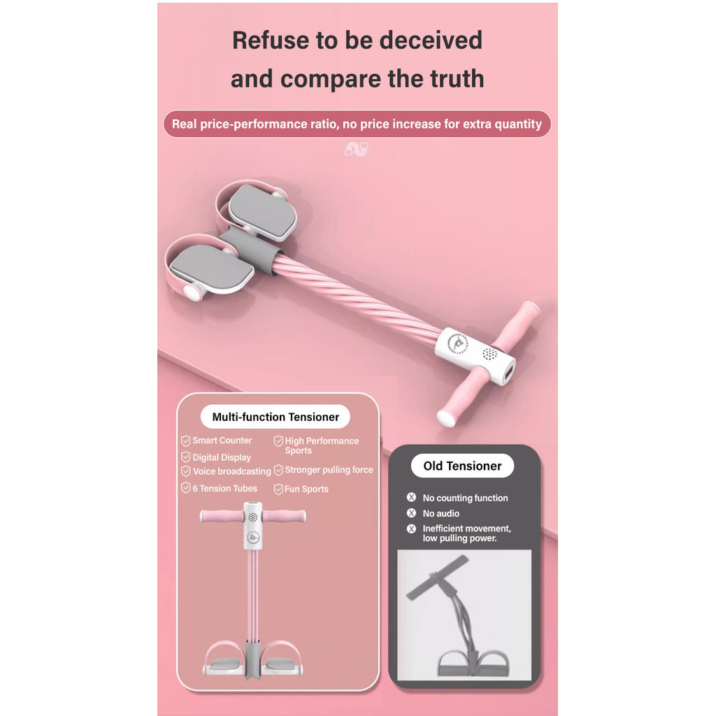 SG [READY STOCK] Upgrade 6 Pipes Smart Stirrup Puller Pilates Anti-slip ...