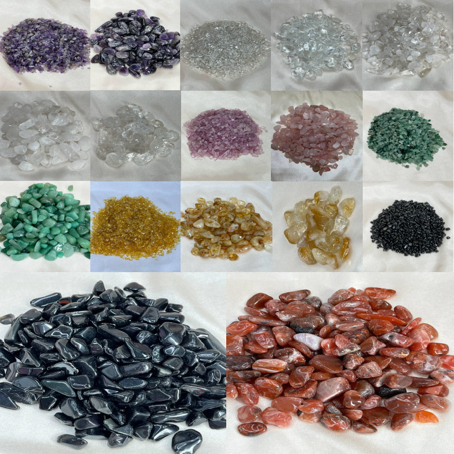 50g Natural Loose Crystal Chips Stones Amethyst Clear Strawberry Quartz ...