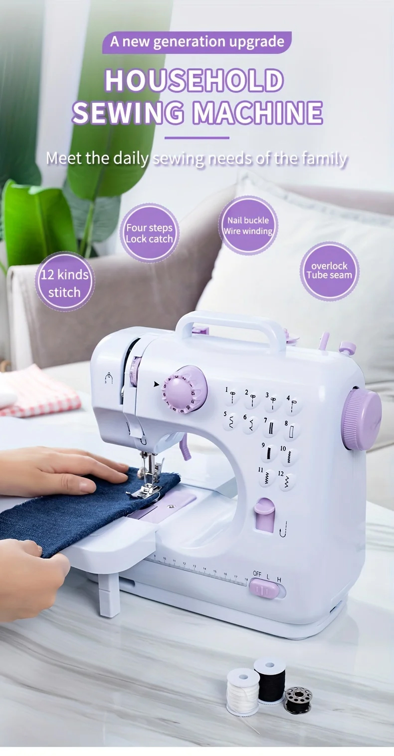 🔥SHIP IN 24H🔥 Portable mini sewing machine Electric Mini Home Use ...