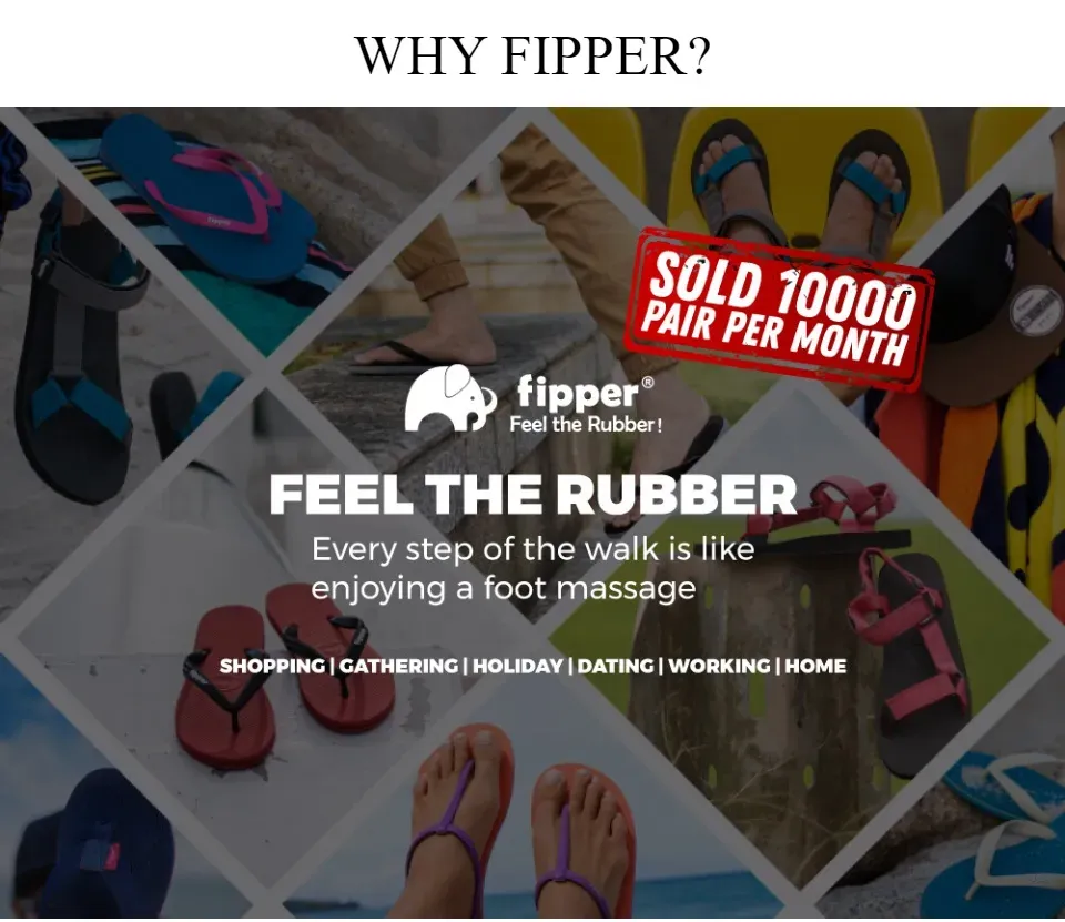 Fipper Natural Rubber Slipper Black Series | Shopee Singapore