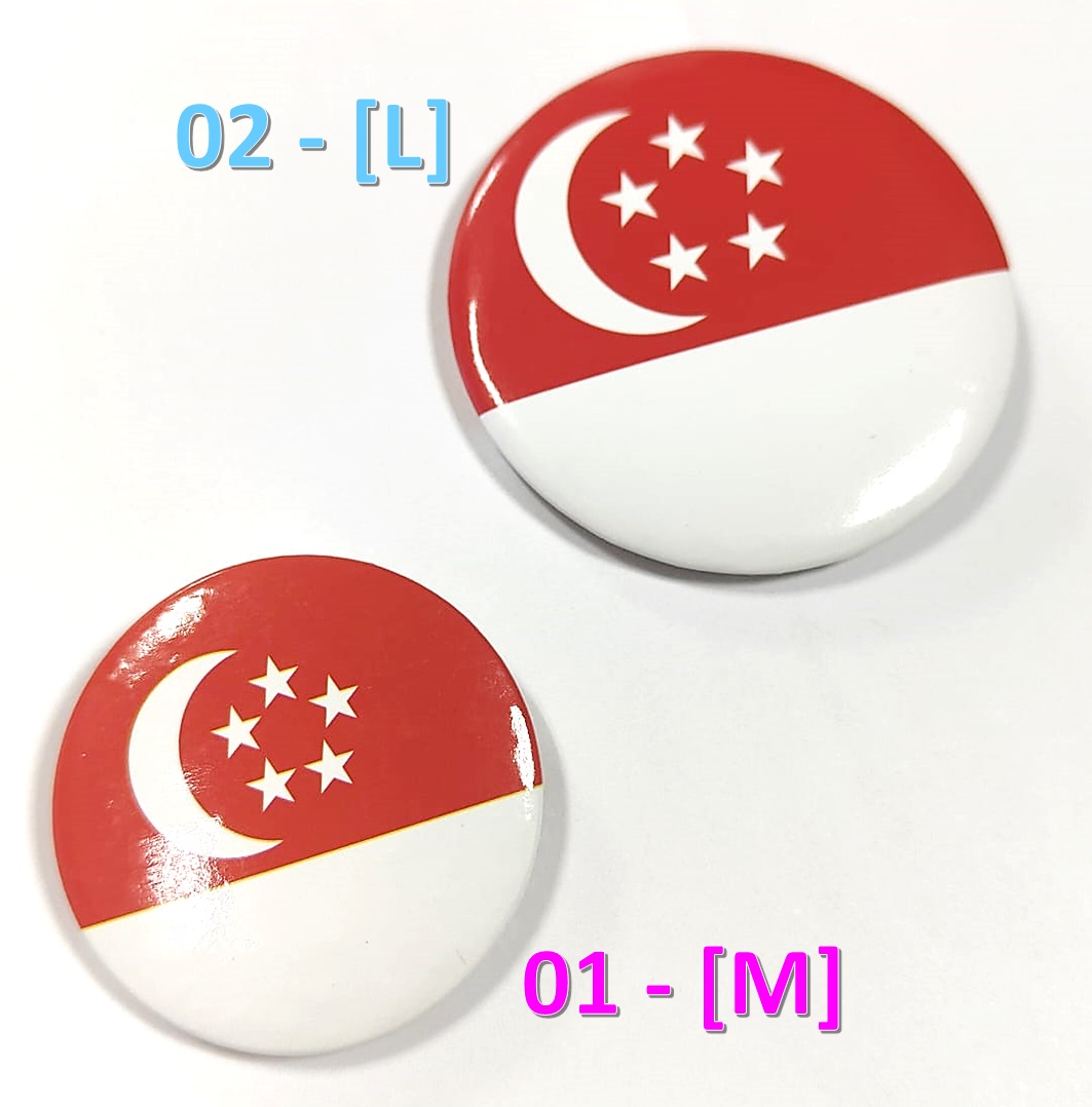 [NDP 05] [M or L Size] Brooch Pin, Glossy | Singapore Flag Badge | SG ...