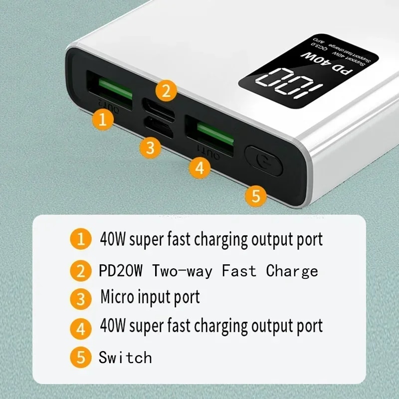 【SG】40W 20000mAh Super Fast Charge Powerbank Flash Charge Power Bank ...