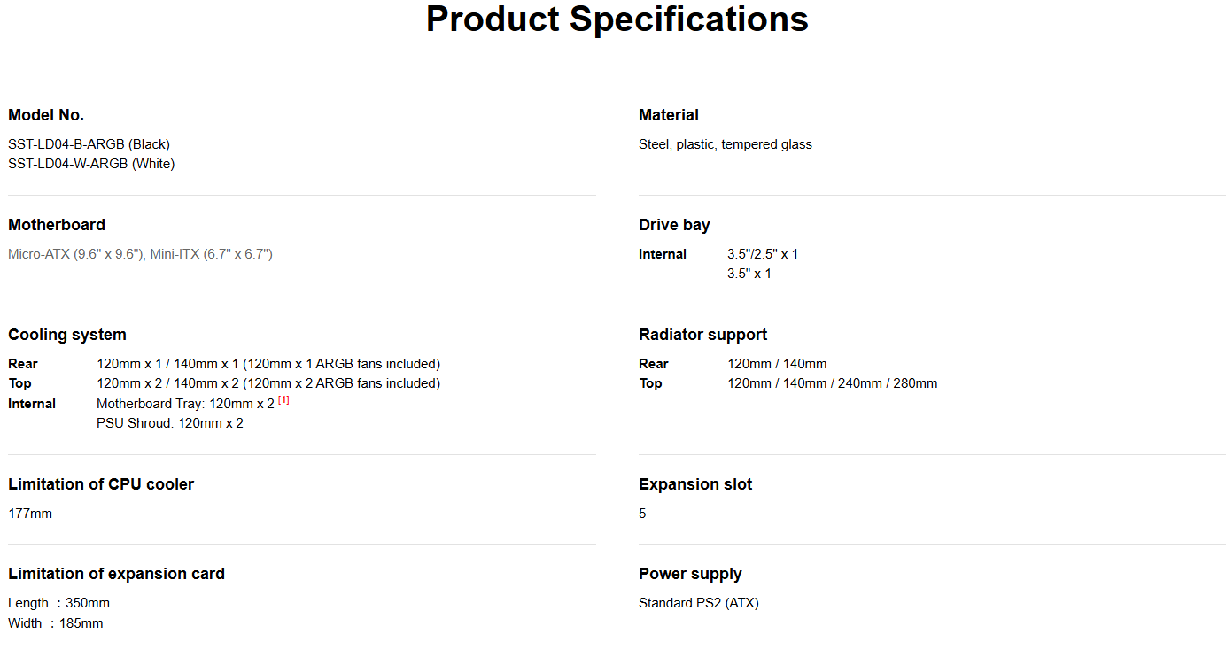 Silverstone Lucid 04 LD04 Panoramic BLACK ARGB TEMPERED GLASS Micro-ATX ...