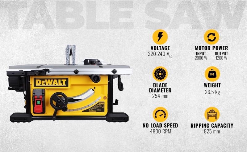{The Hardware Lab}Dewalt DWE7492 Table Saw 10inch 1800W | Shopee Singapore