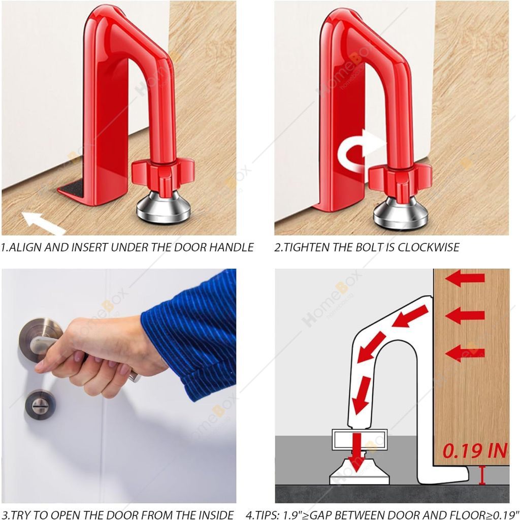 HomeBox 🇸🇬 Door Lock Portable Locks Self-Defense Door Stop Travel ...