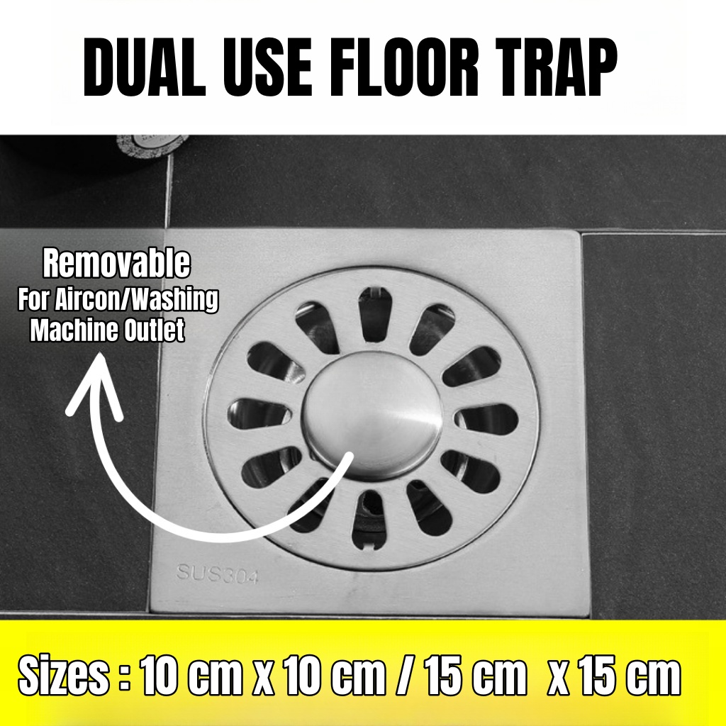 Quality Stainless Steel Floor Trap Floor Drain Black Silver | Anti ...