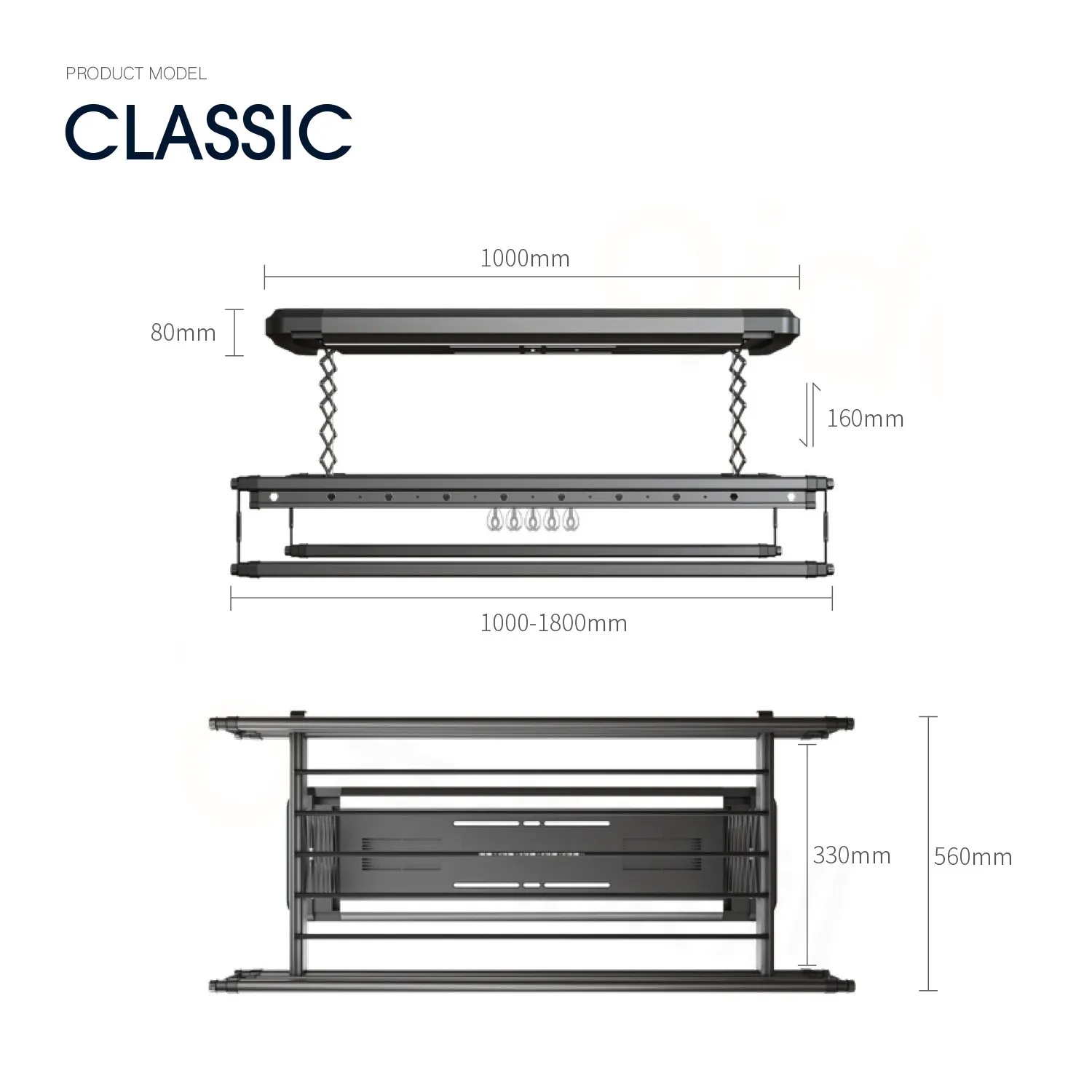 Klasse Automated Laundry Rack | Black, Grey or White | 2023 Model ...