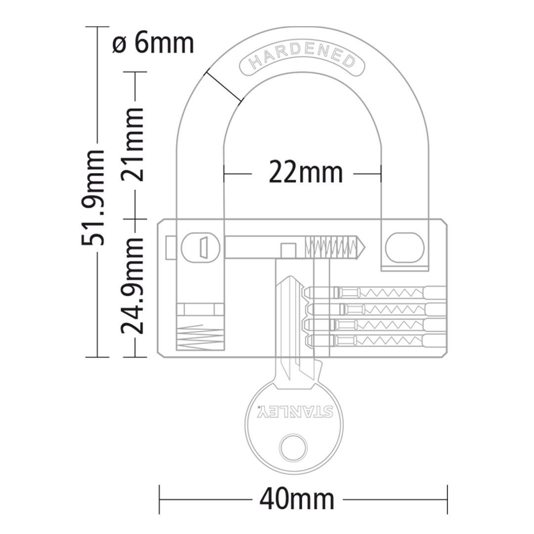 Stanley Barrel Brass Padlock (40mm) | Shopee Singapore