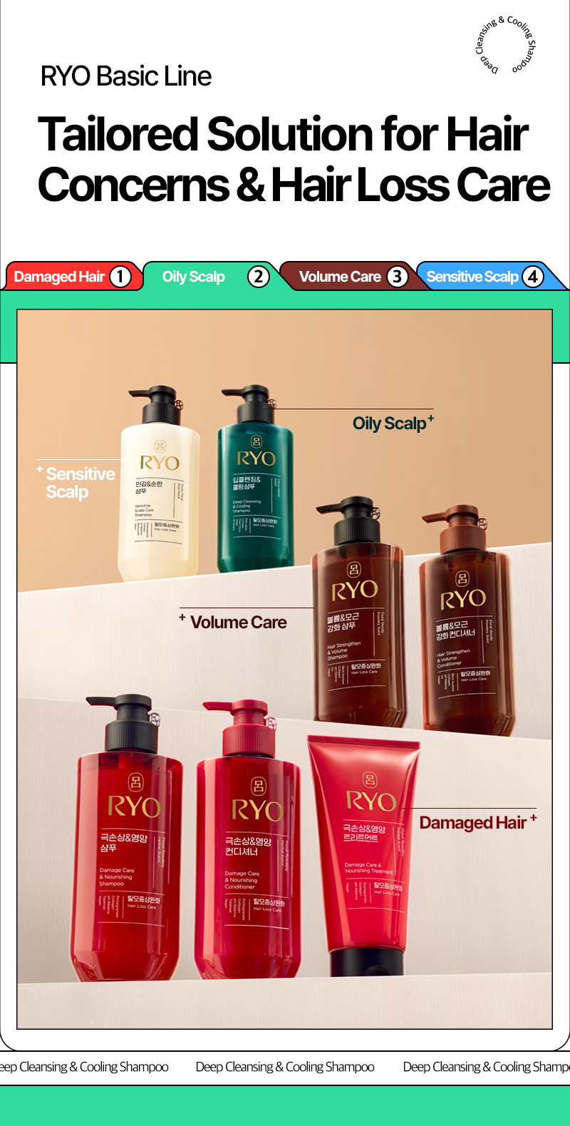 RYO Deep Cleansing & Cooling Shampoo 480ml - Frizziness, Scalp Cooling ...