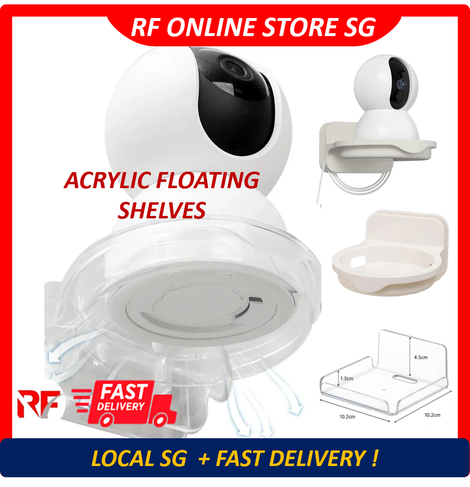 CCTV Cameras Stand Acrylic Floating Shelves Self-Adhesive Rack Camera ...