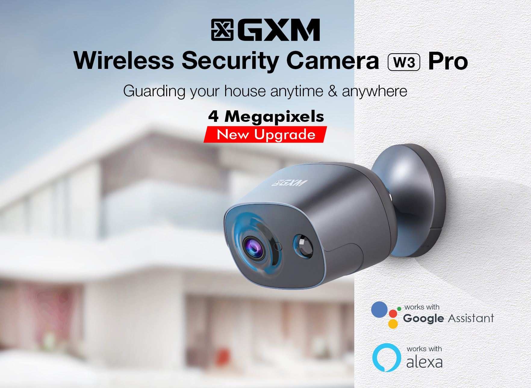 GXM W3 Pro Wireless Security Camera Battery Operate Home CCTV Smart IP ...