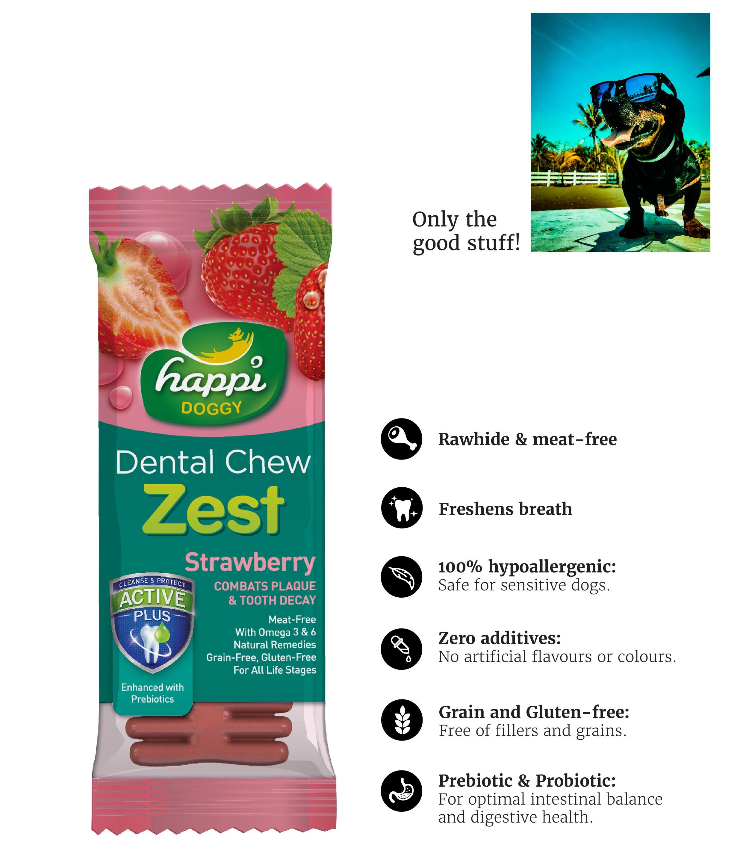 Happi Skipp Zest Regular 4Inch Dental Chew 25g| Apple Mint Berry ...