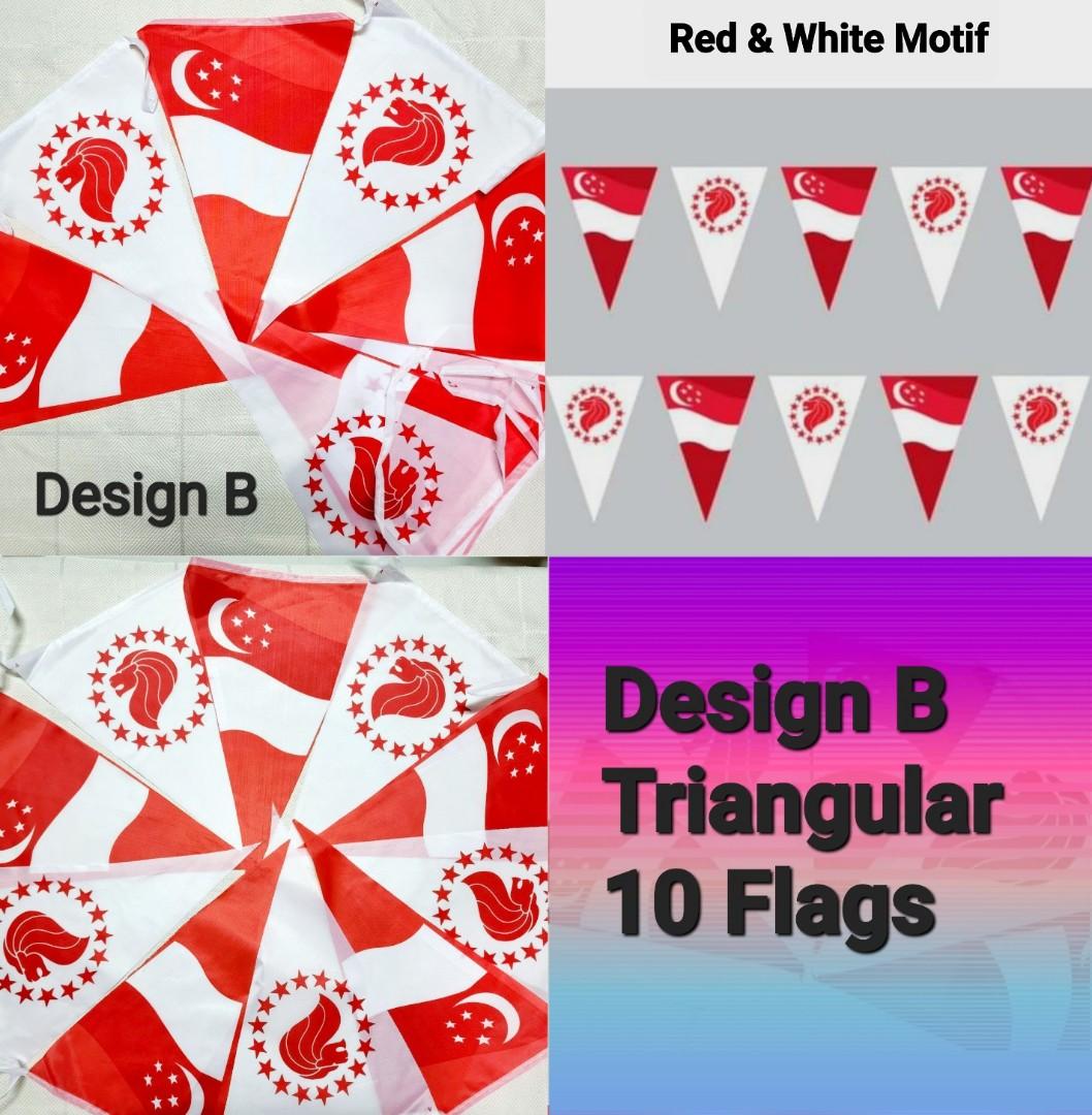 [NDP 02] [10 Flags/ 3.0 M] Singapore Hanging Flag Banner | National Day ...