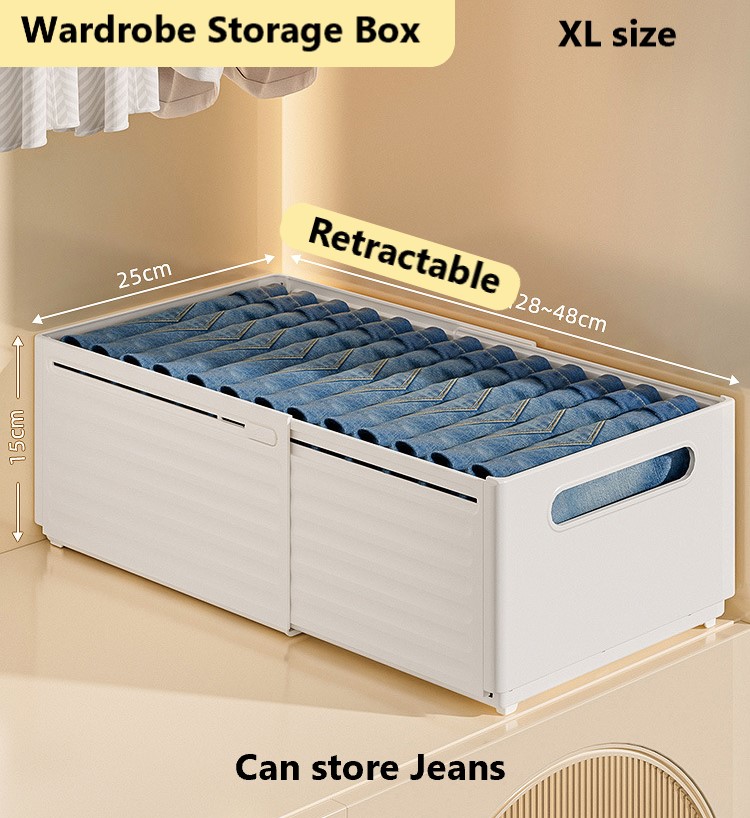 Wardrobe Storage Box for clothes bed sheet Retractable Wardrobe ...