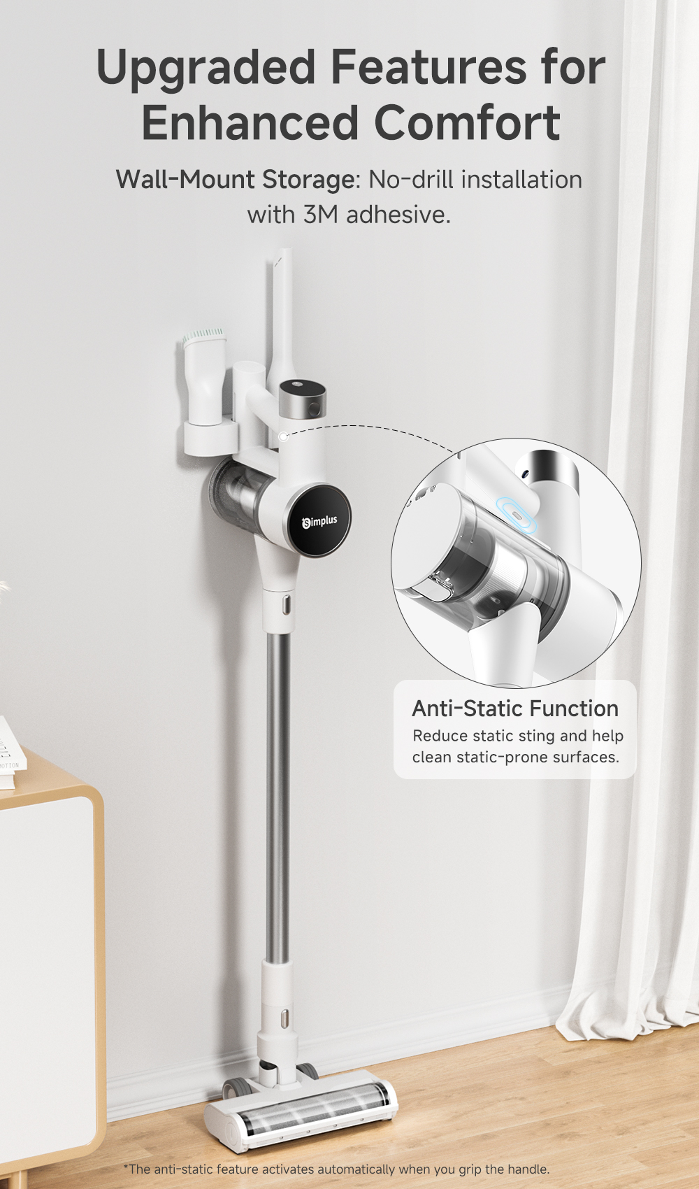 Simplus Vacuum Cleaner 24000Pa Dust Mite Remover Suction 100000rpm ...