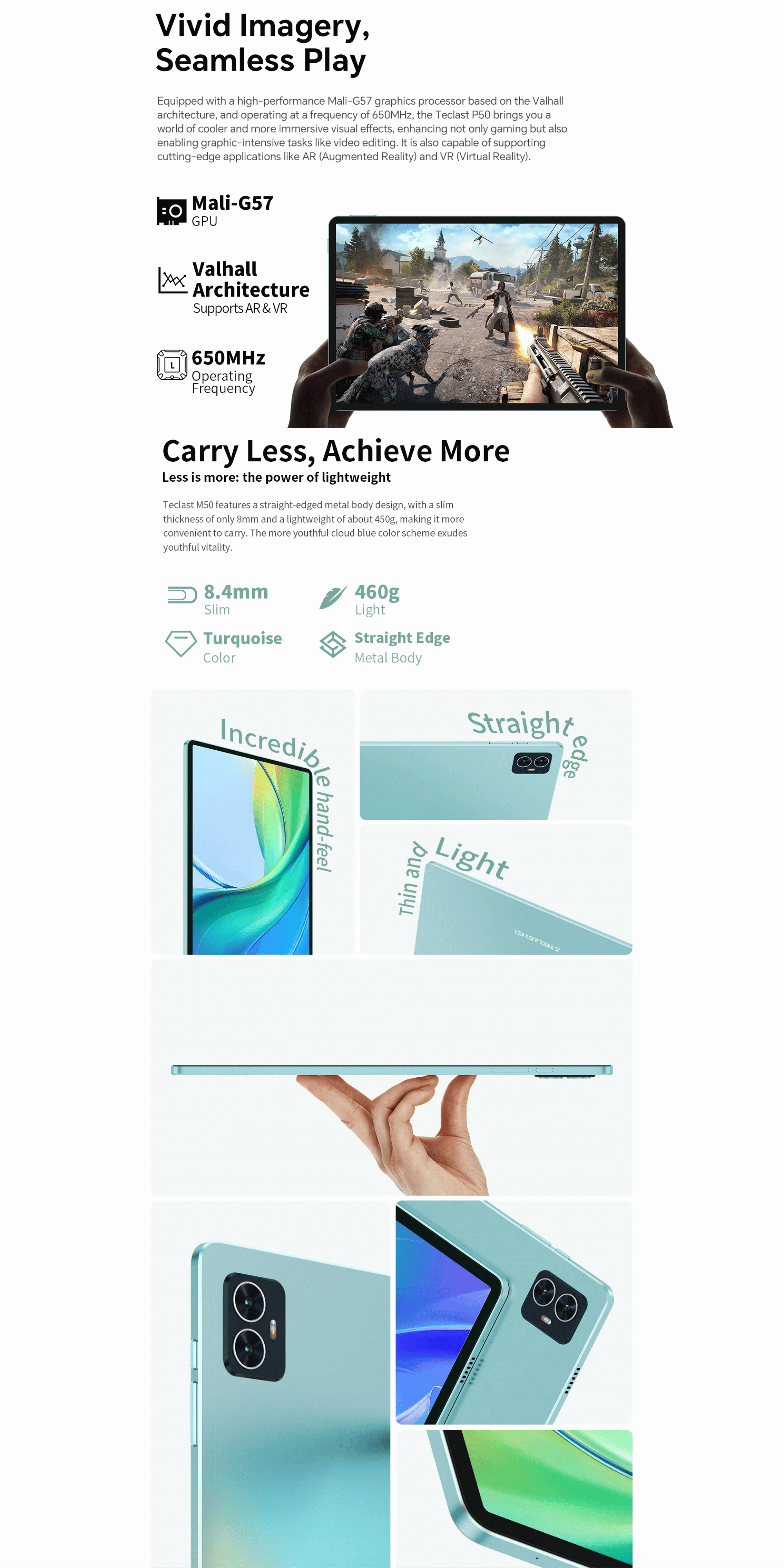 TECLAST P50 Tablet| 18GB(8+10)+128GB| 10.95-inch 800×1280 IPS| Unisoc ...