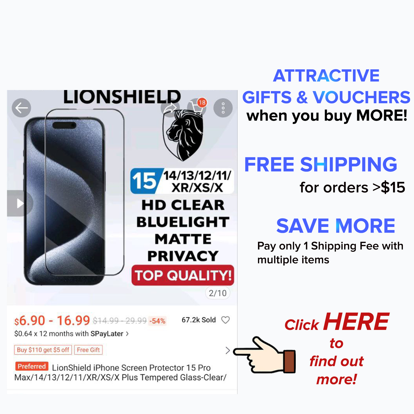 (SG) LionShield MagGrip Magnetic Selfie Phone Holder Grip for iPhone ...