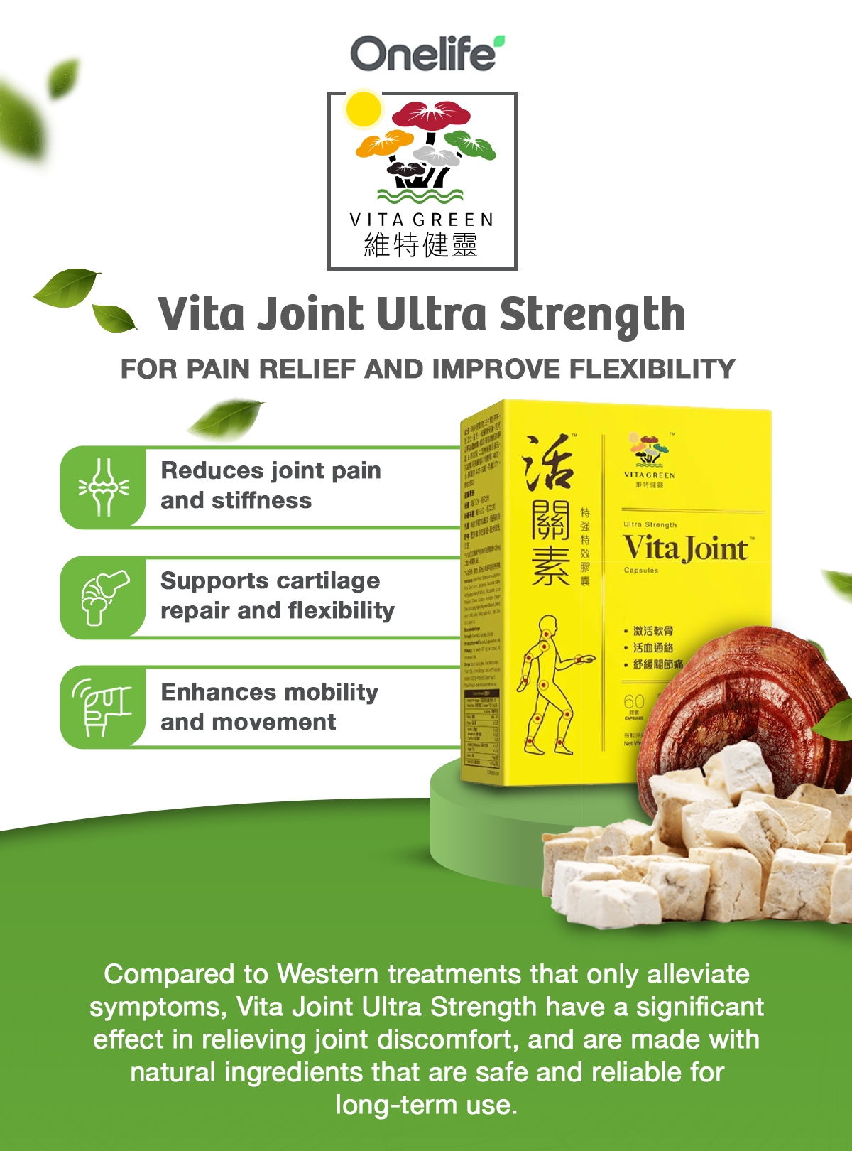 Vita Green Vita Joint Ultra Strength 60 Capsules - For Pain Relief and ...