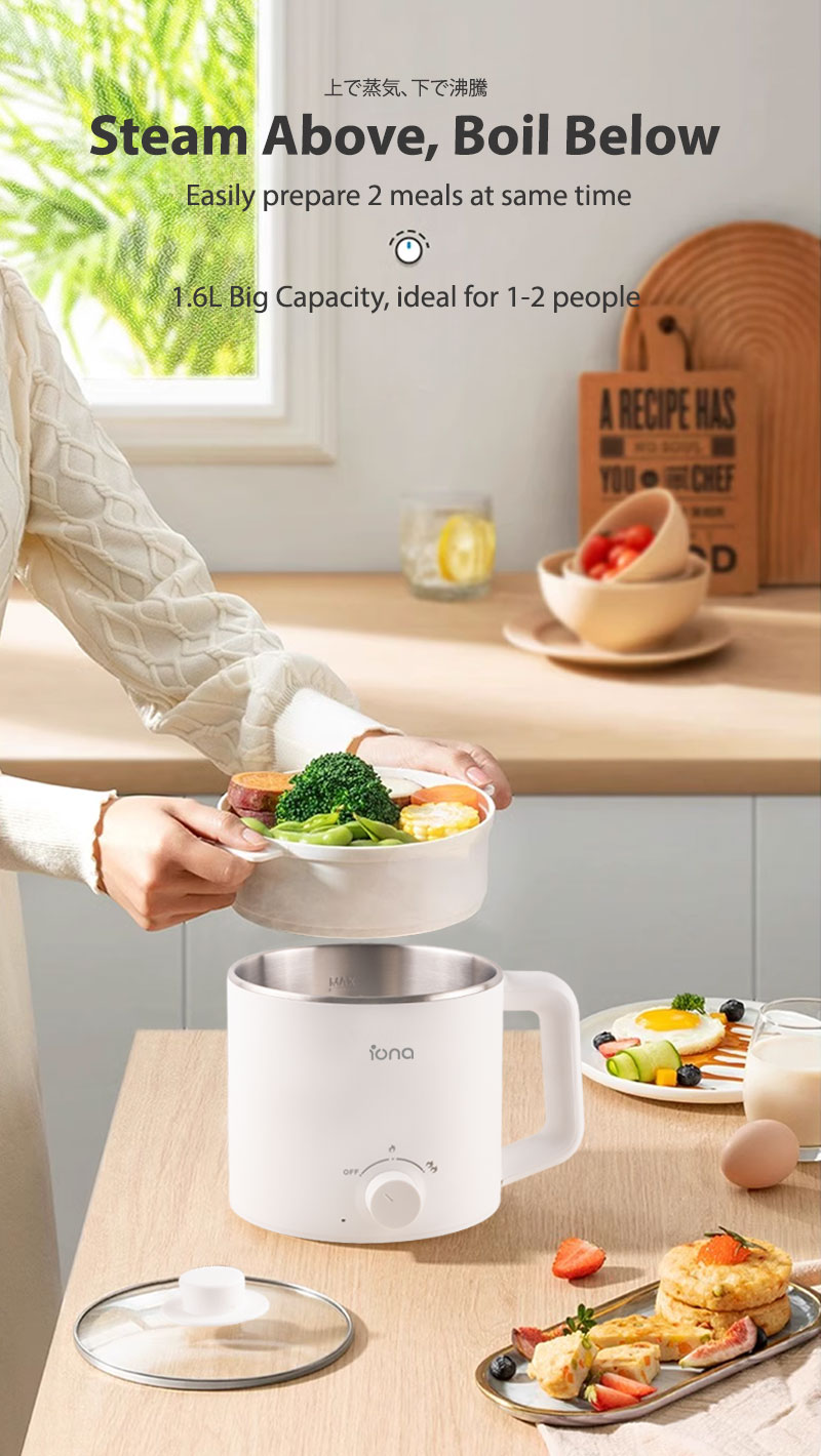 IONA 1.6L Stainless Steel Electric Multi Cooker With Steamer | Multi ...