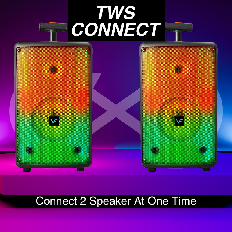 Vinnfier VF TANGO 500 WMV TWS Portable Trolley Wireless Speaker Karaoke ...