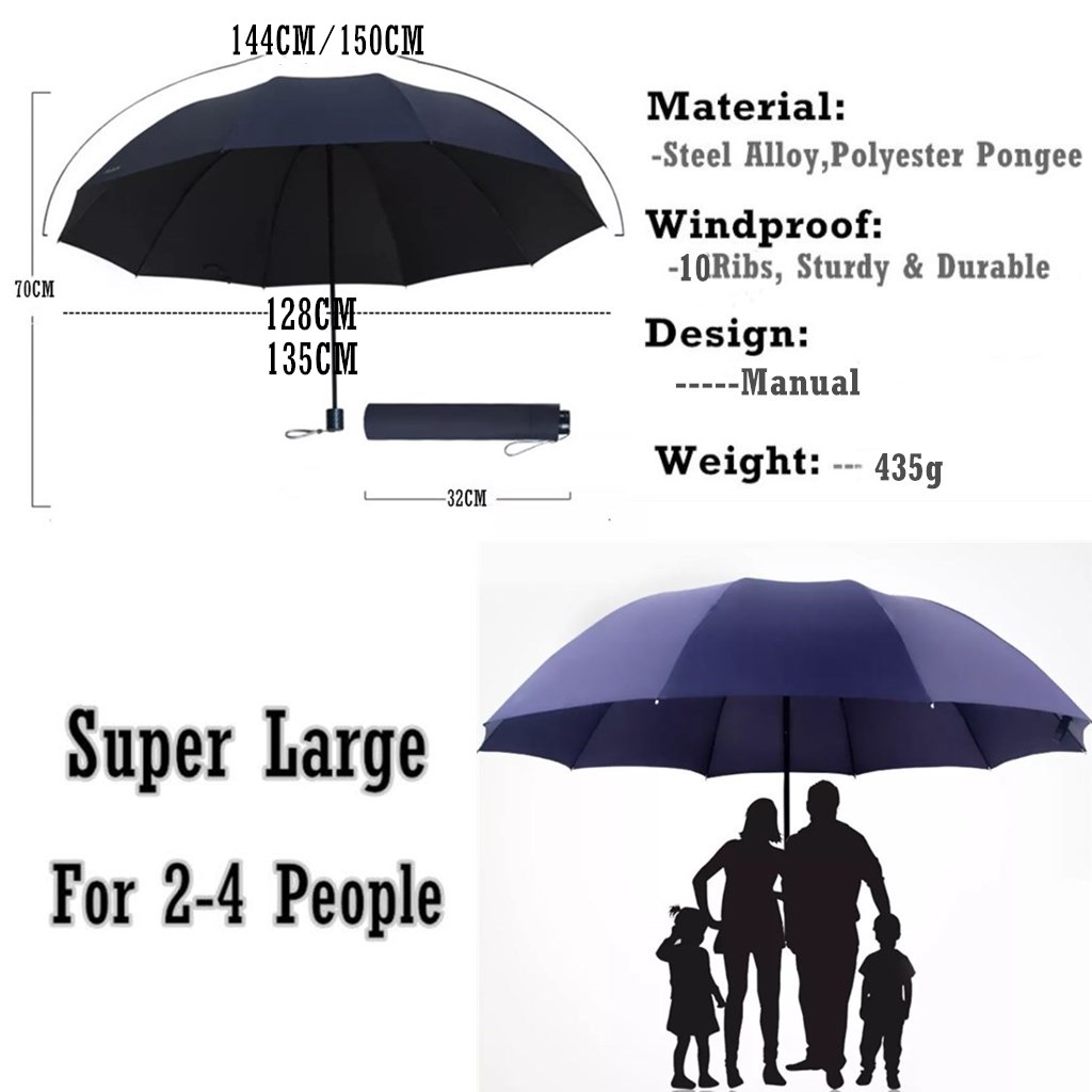 Super Large Umbrella For 2-4 Person With UV Coating | Shopee Singapore