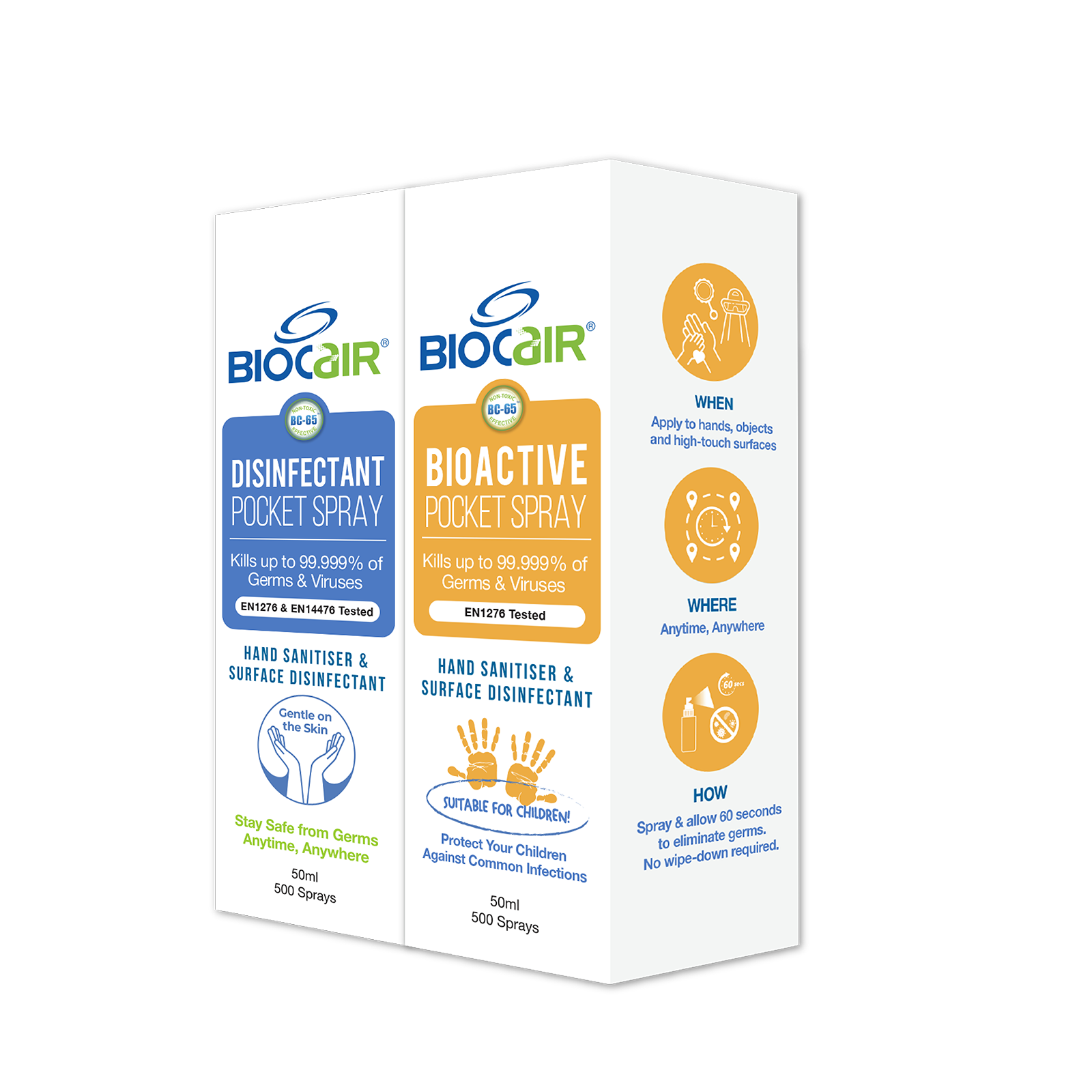 Biocair Disinfectant Pocket Spray Bundle (1 Disinfectant + 1 Pocket ...