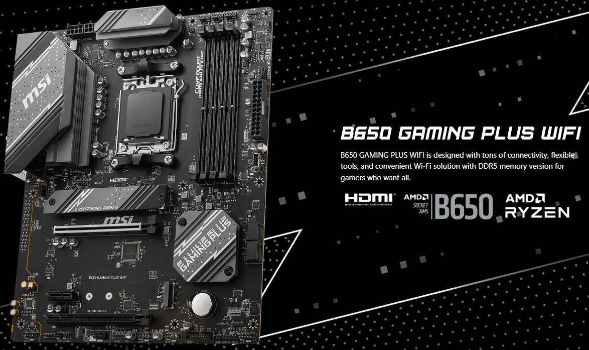 [CPU BUNDLE] MSI ATX MOTHERBOARD B650 GAMING PLUS WIFI DDR5 BUNDLE WITH ...