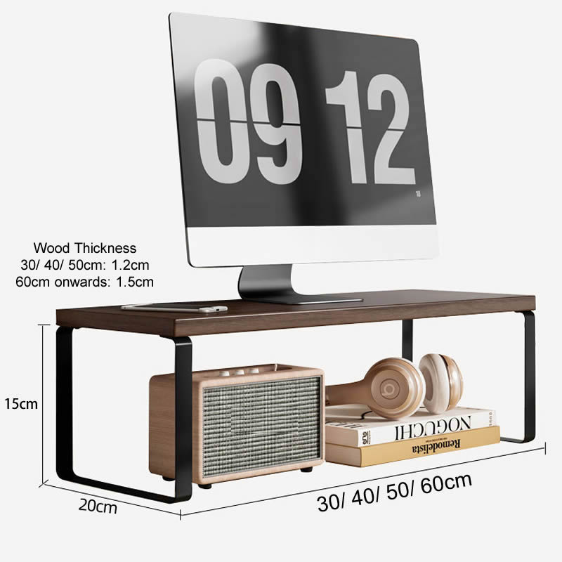 Monitor Stand & Laptop Wood Riser with Sturdy Aluminum Legs Platform ...