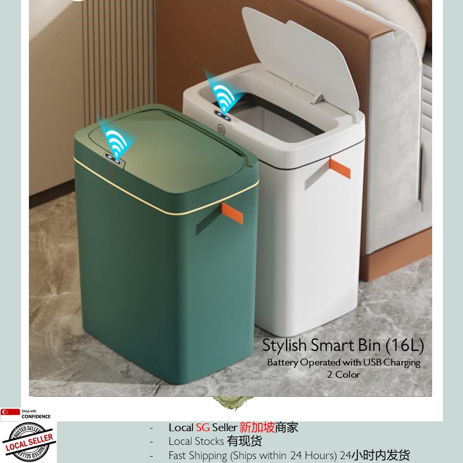 Smart Sensor Dustbin 16L | Touchless Automatic Bin | USB Rechargeable ...
