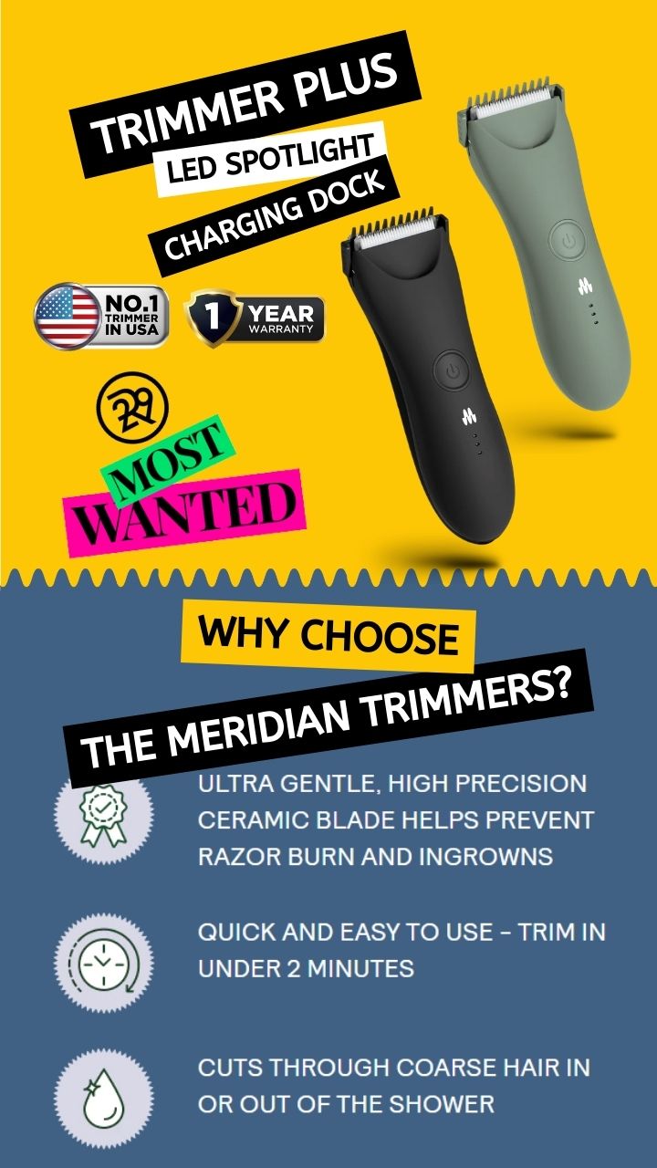 The Trimmer Plus by MERIDIAN: Men Waterproof Electric Below-The-Belt ...