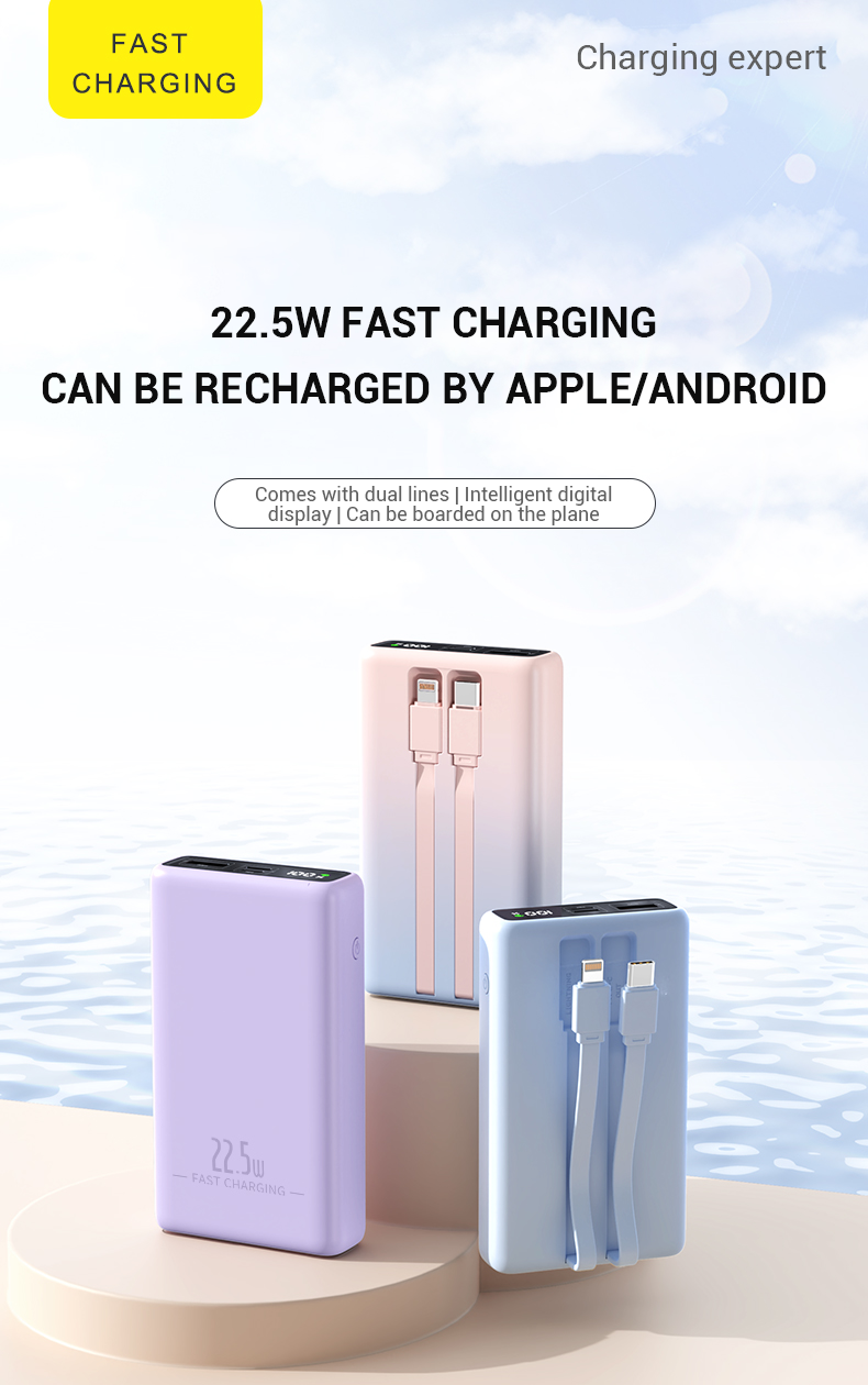 20000mAh 22.5W Bidirectional Fast Charging Powerbank PD20W Cute ...