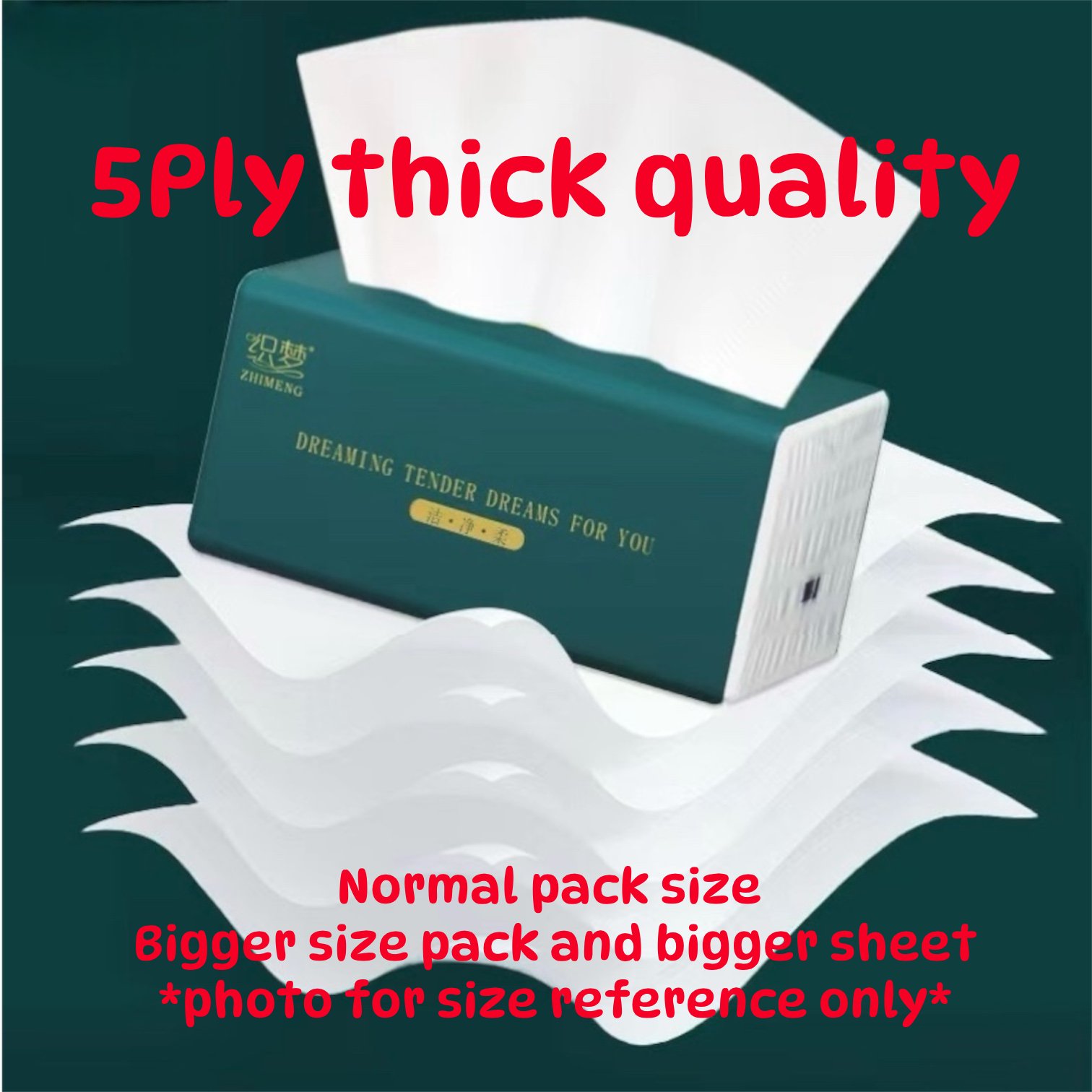 ZhiMeng 5ply Premium Facial Tissue Paper | Primary Wood Pulp Toilet ...
