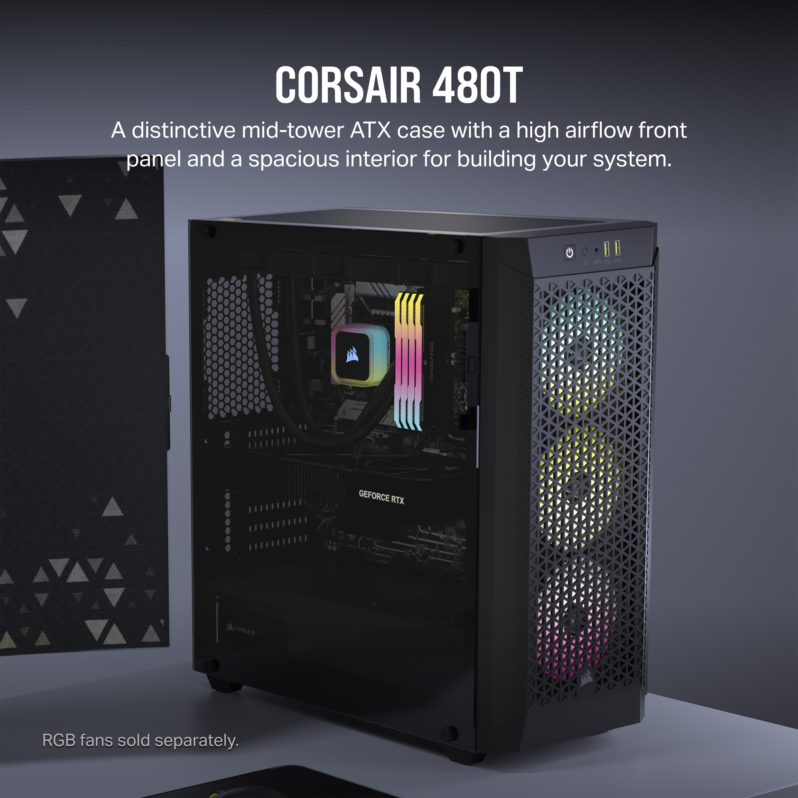 CORSAIR 480T Airflow Tempered Glass Mid-Tower (RGB/Non-RGB) | Shopee ...