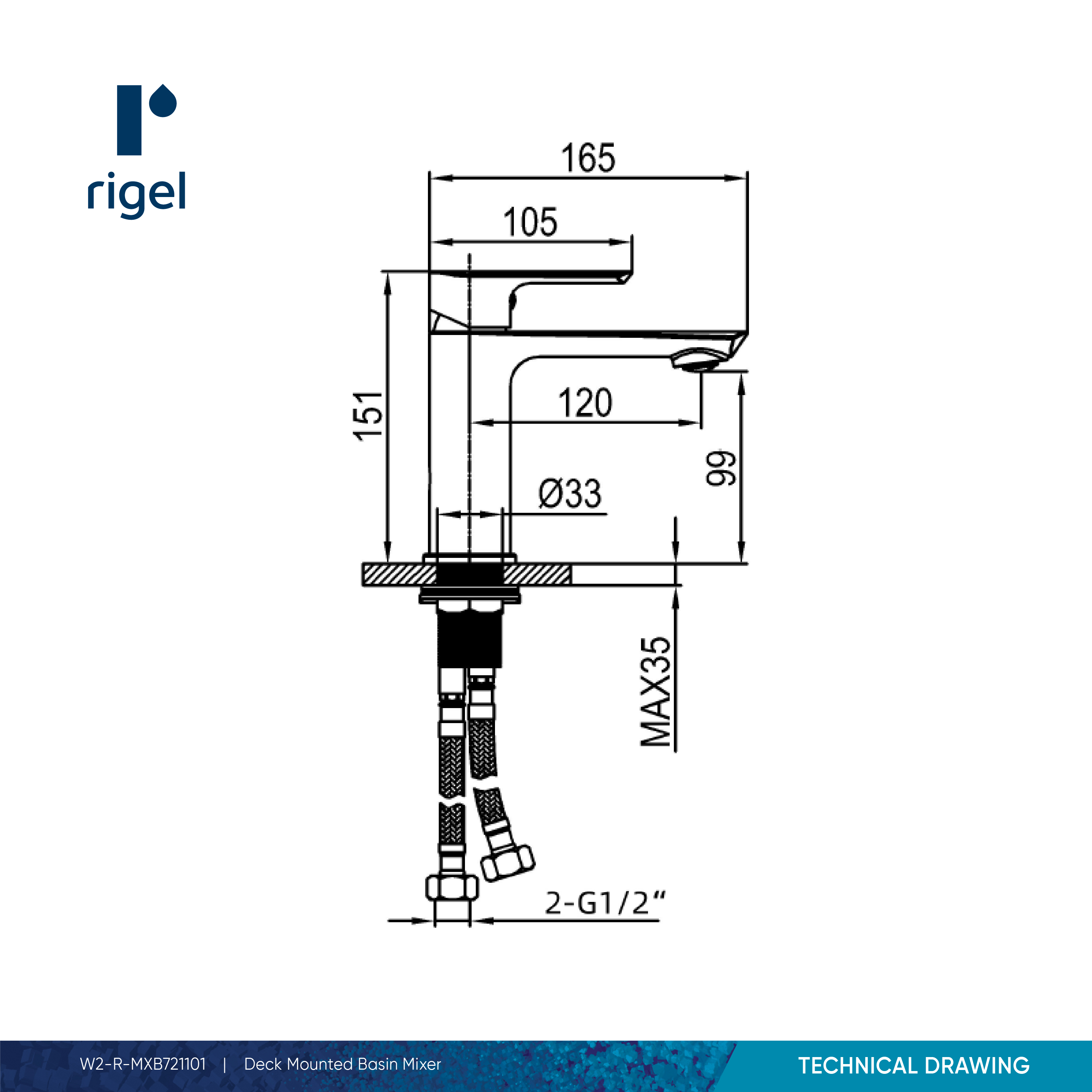 RIGEL Brushed Copper Basin Mixer Tap MXB721101 (BrCu) | Shopee Singapore