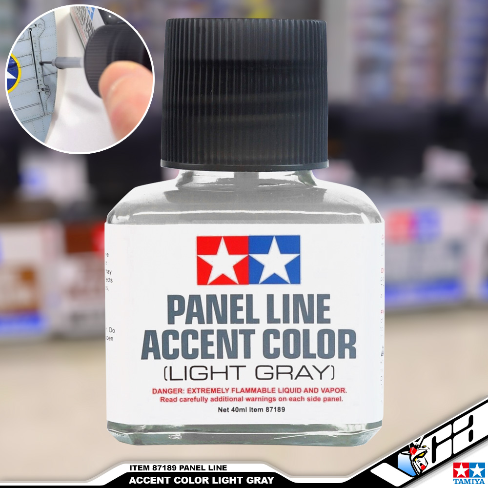 ⭐️ TAMIYA 87189 PANEL LINE ACCENT COLOR LIGHT GRAY PLASTIC MODEL ACTION ...