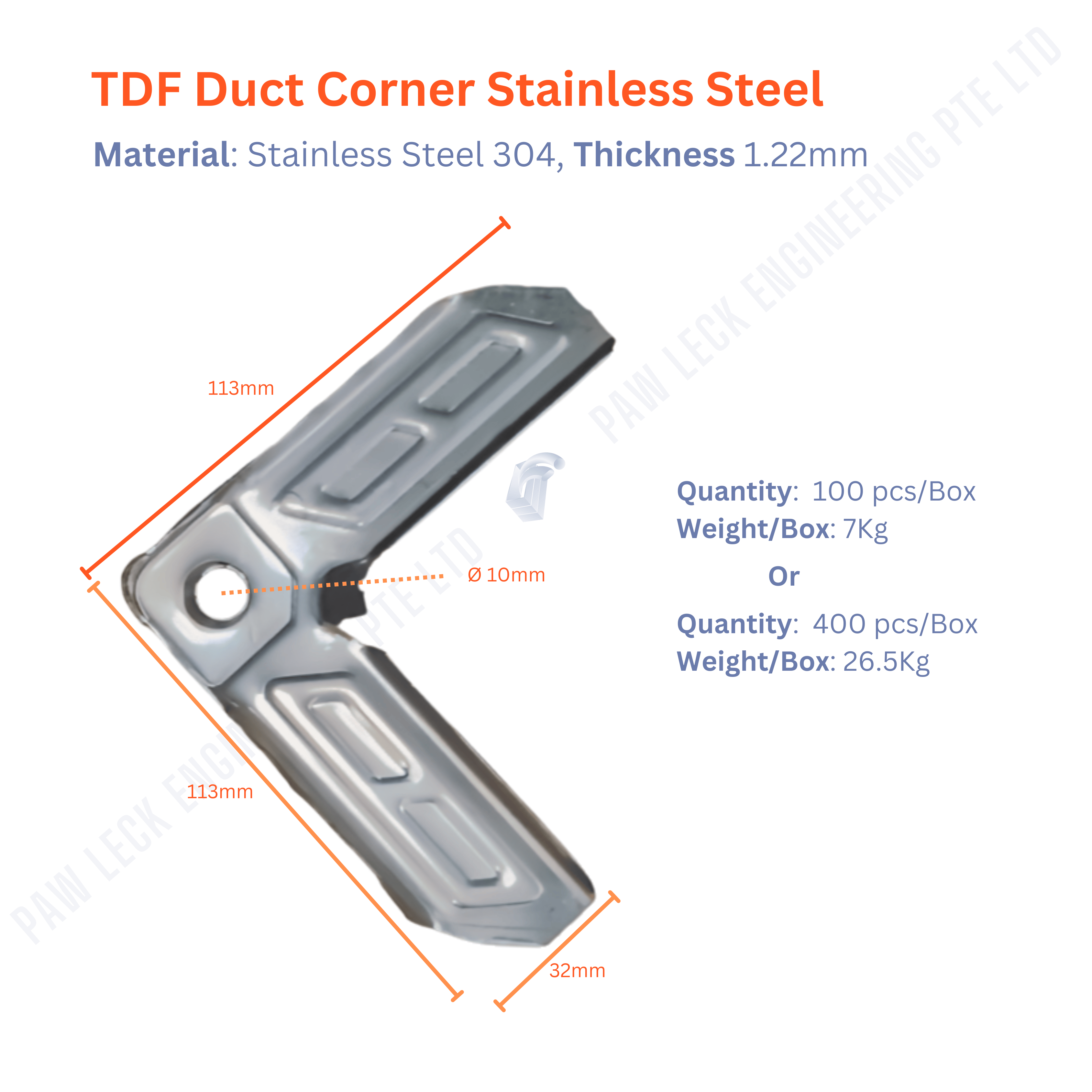 TDF Duct Corner Thk1.2mm SS 304/SS 316 #Pawleck #HVAC👉Select “Seller’s ...