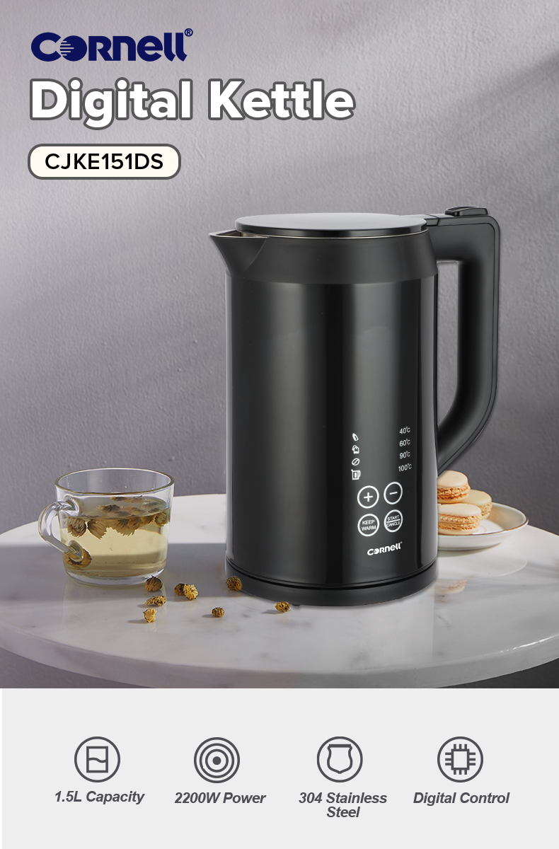 Cornell Smart Digital Display Kettle in SUS304 Stainless Steel, with ...