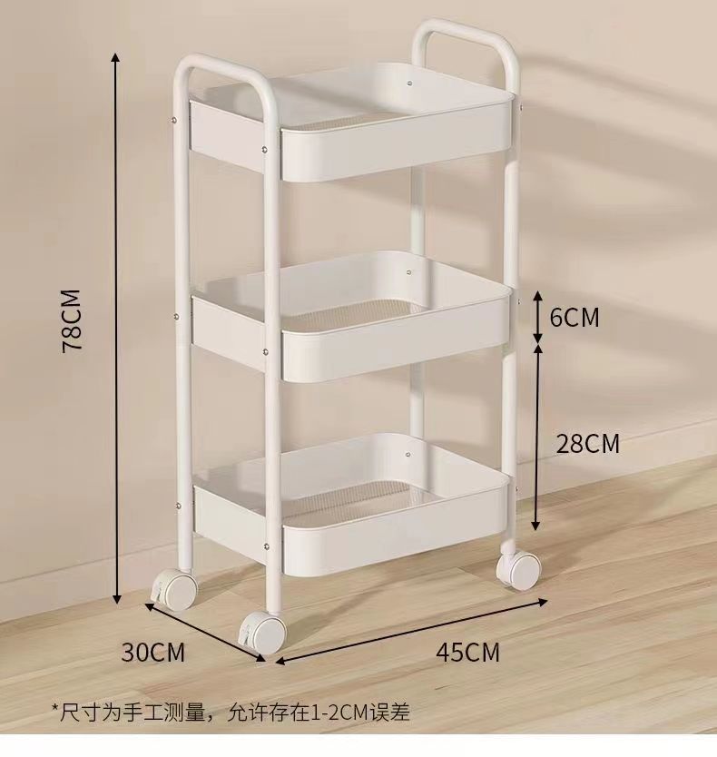 【SG Stock】 All metal Movable Storage Rack Bathroom Trolley Rack Kitchen ...