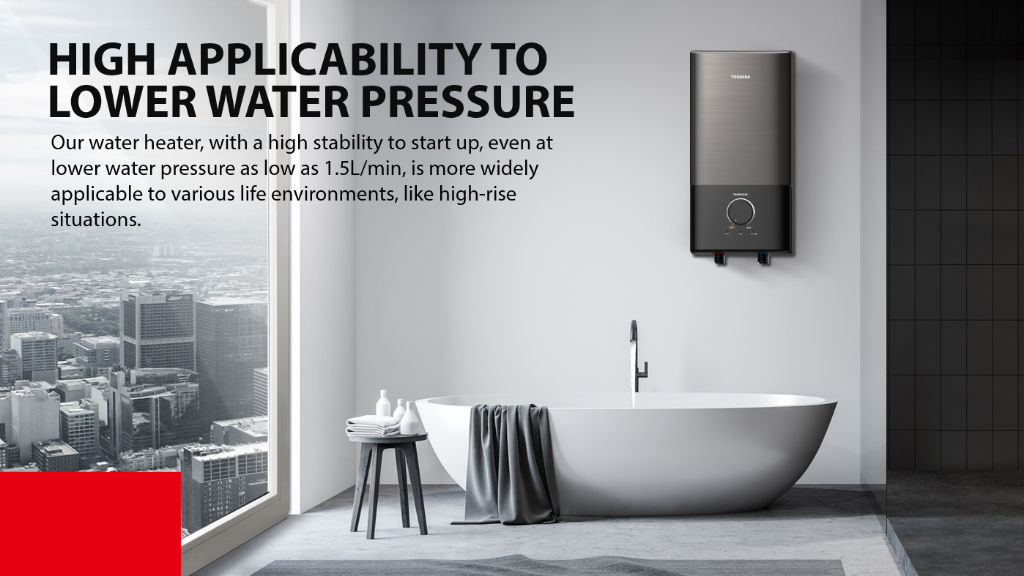 BUILT IN ELCB & DC BOOSTER PUMP TOSHIBA INSTANT WATER HEATER WITH RAIN ...