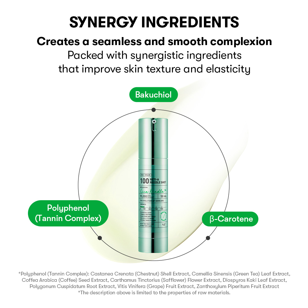 [VT] RETI-A Reedle Shot, Retinol Care, Pore Size Care. Skin Texture ...