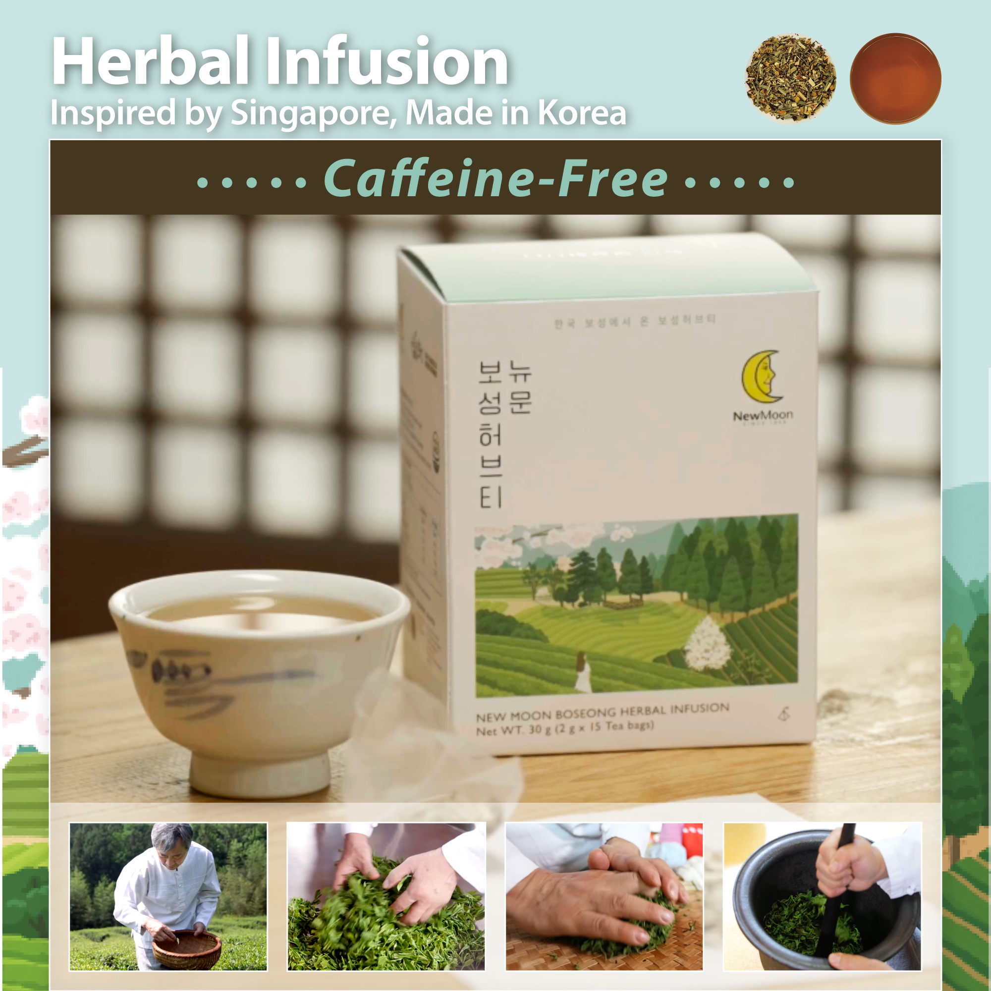 [Bundle of 2] New Moon Boseong Herbal Infusion Tea (Caffeine Free) 2g x ...