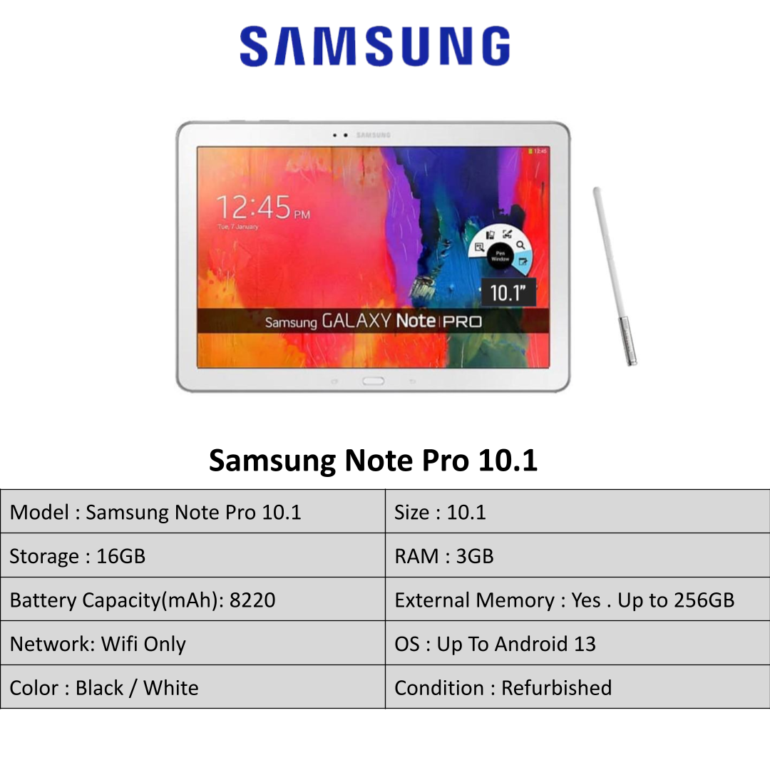 Samsung Tab S Pro Tablet 10.5" / Note Pro 10.1" / 2 In 1 Tablet / Local ...