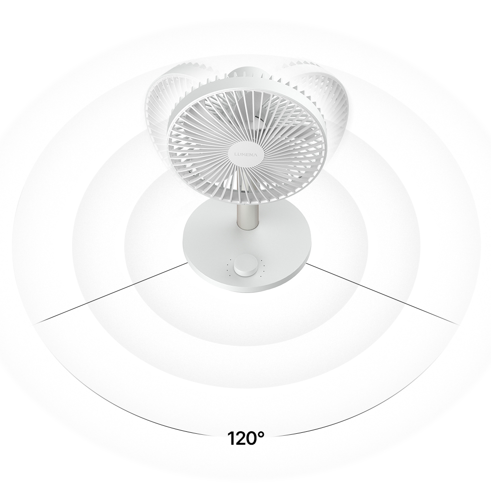 LUMENA STAND 4 Table Desk USB Wireless Fan Powerful Portable Electric ...