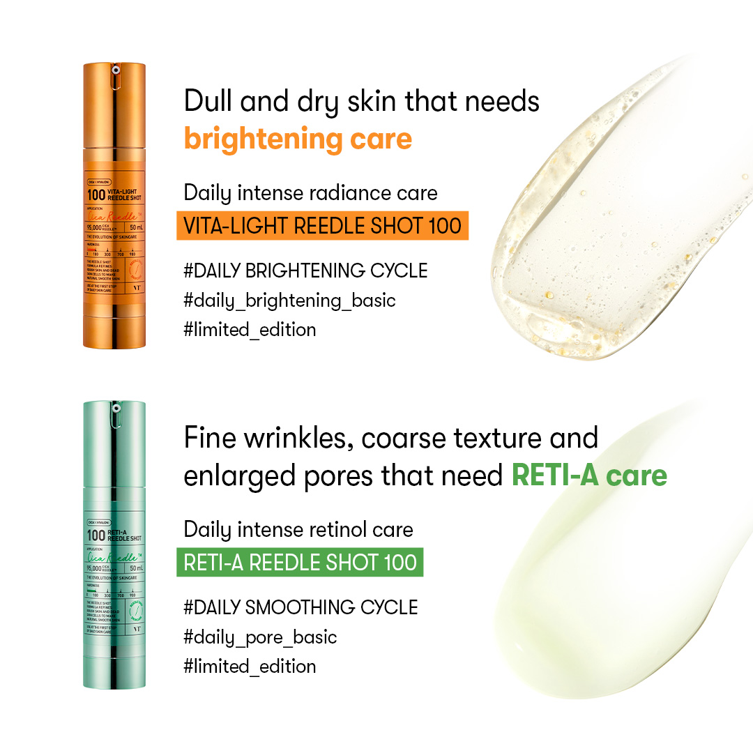 [VT] RETI-A Reedle Shot, Retinol Care, Pore Size Care. Skin Texture ...