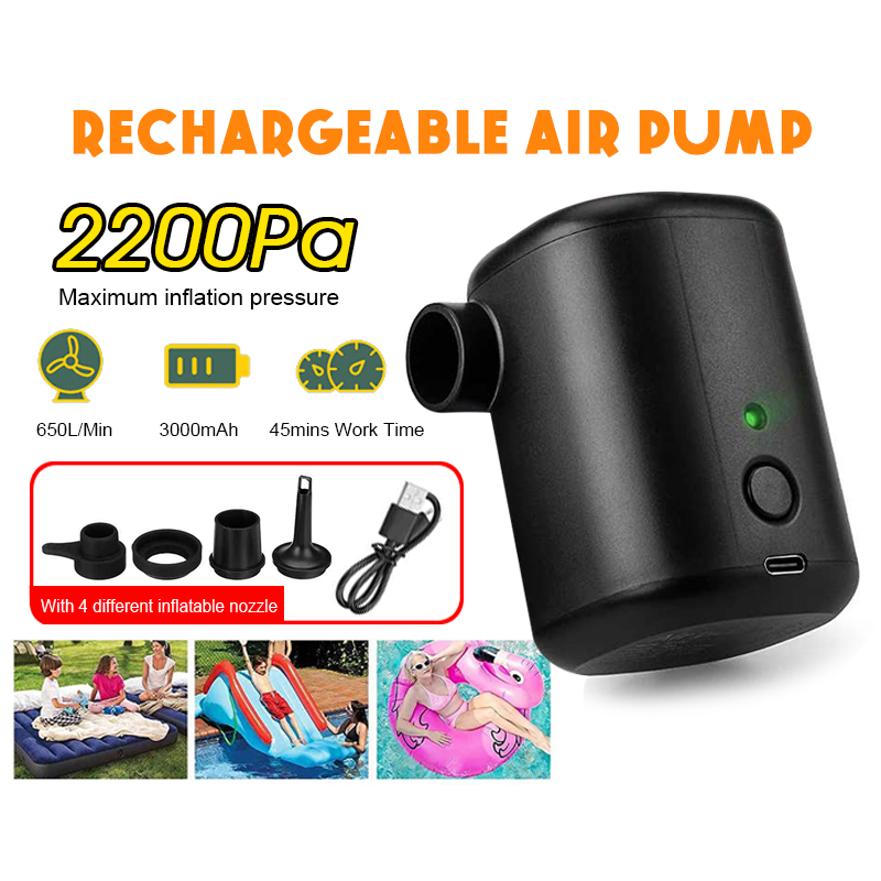 Electric Pump inflate/deflate Rechargeable Inflatable Pump portable air ...