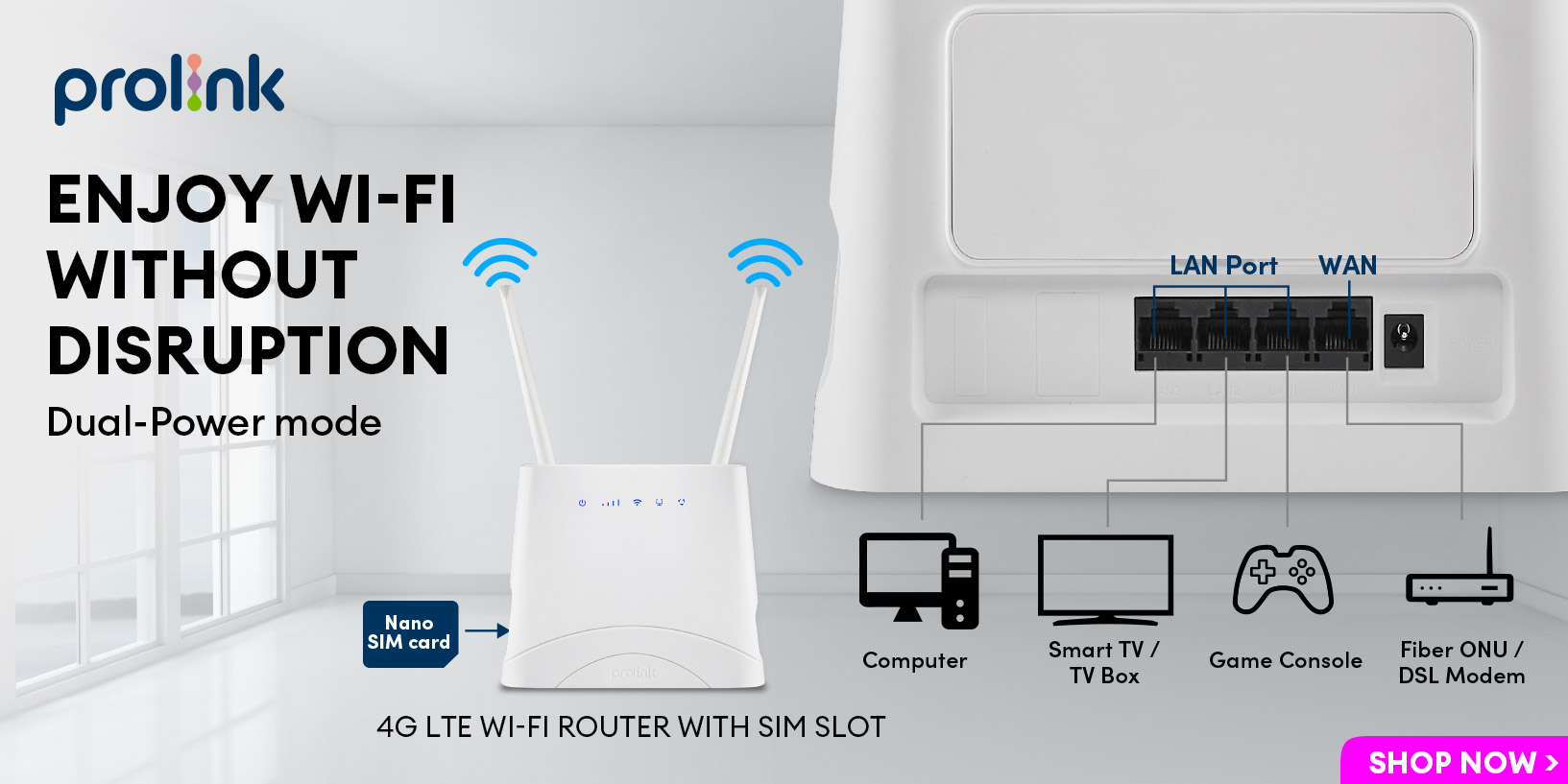[Portable Router + 8hrs battery] Prolink DL-7306 LTE CAT4 Wi-Fi Home 4G ...