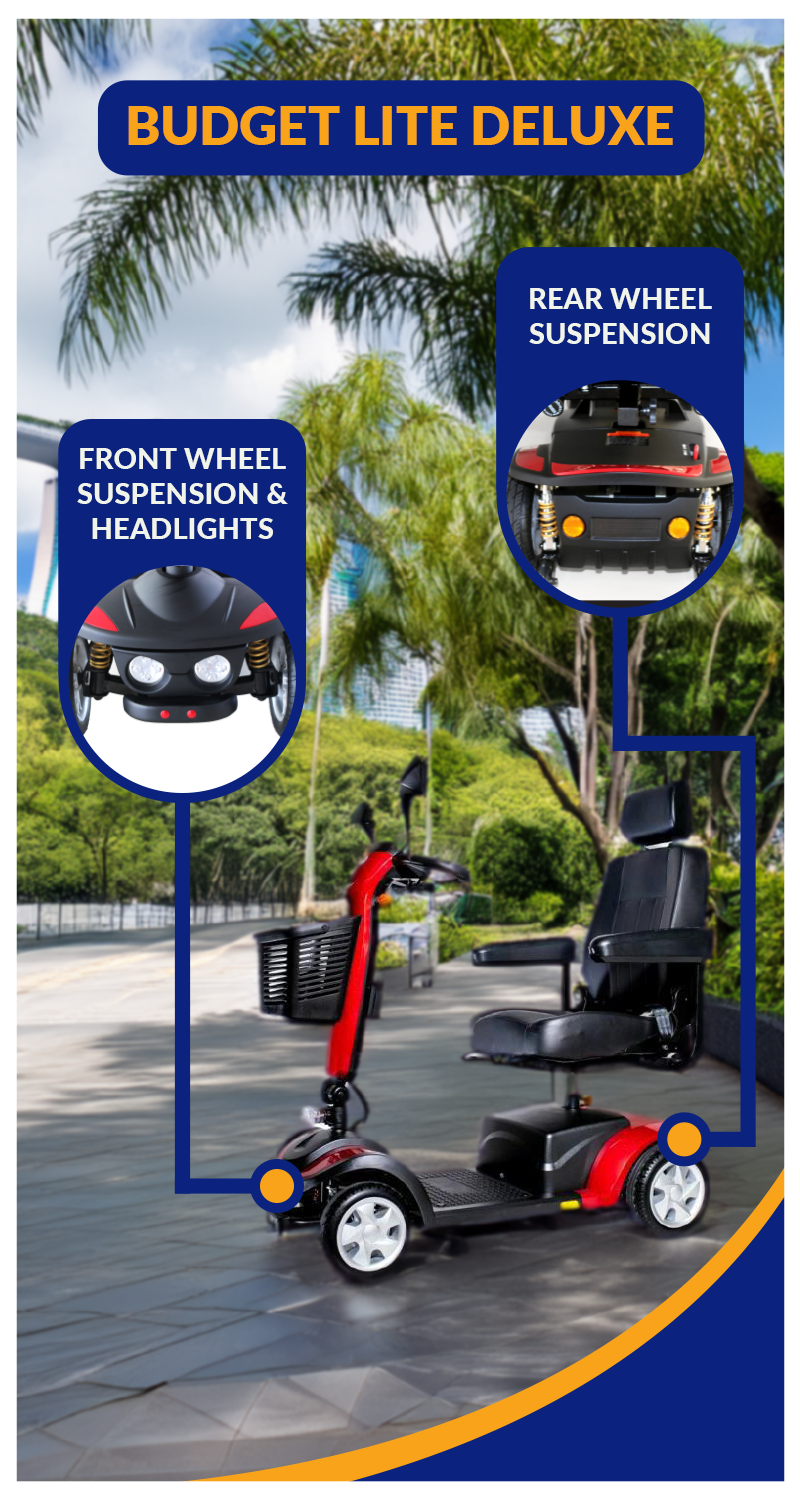 Budget-Lite Deluxe Large Mobility Scooter - LTA Compliant (PMA) with ...